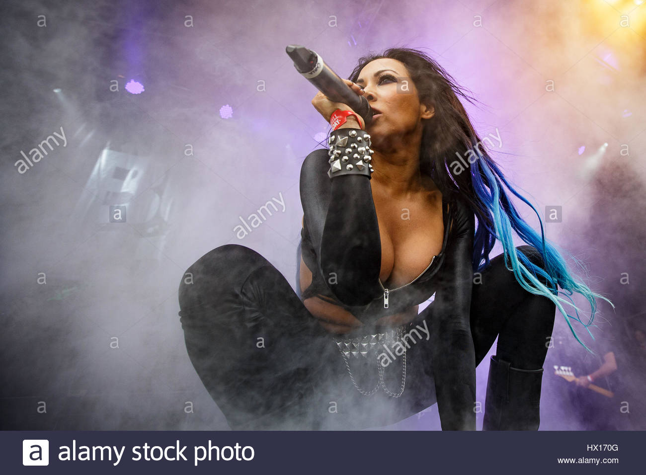 The American heavy metal band Butcher Babies performs a live concert ... The American heavy metal band Butcher Babies performs a live concert ...