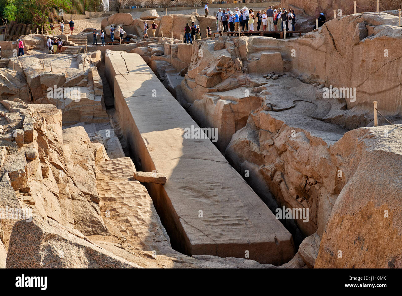 stone quarry with unfinished obelisk, Aswan , Egypt, Africa Stock Photo, Royalty Free Image ...