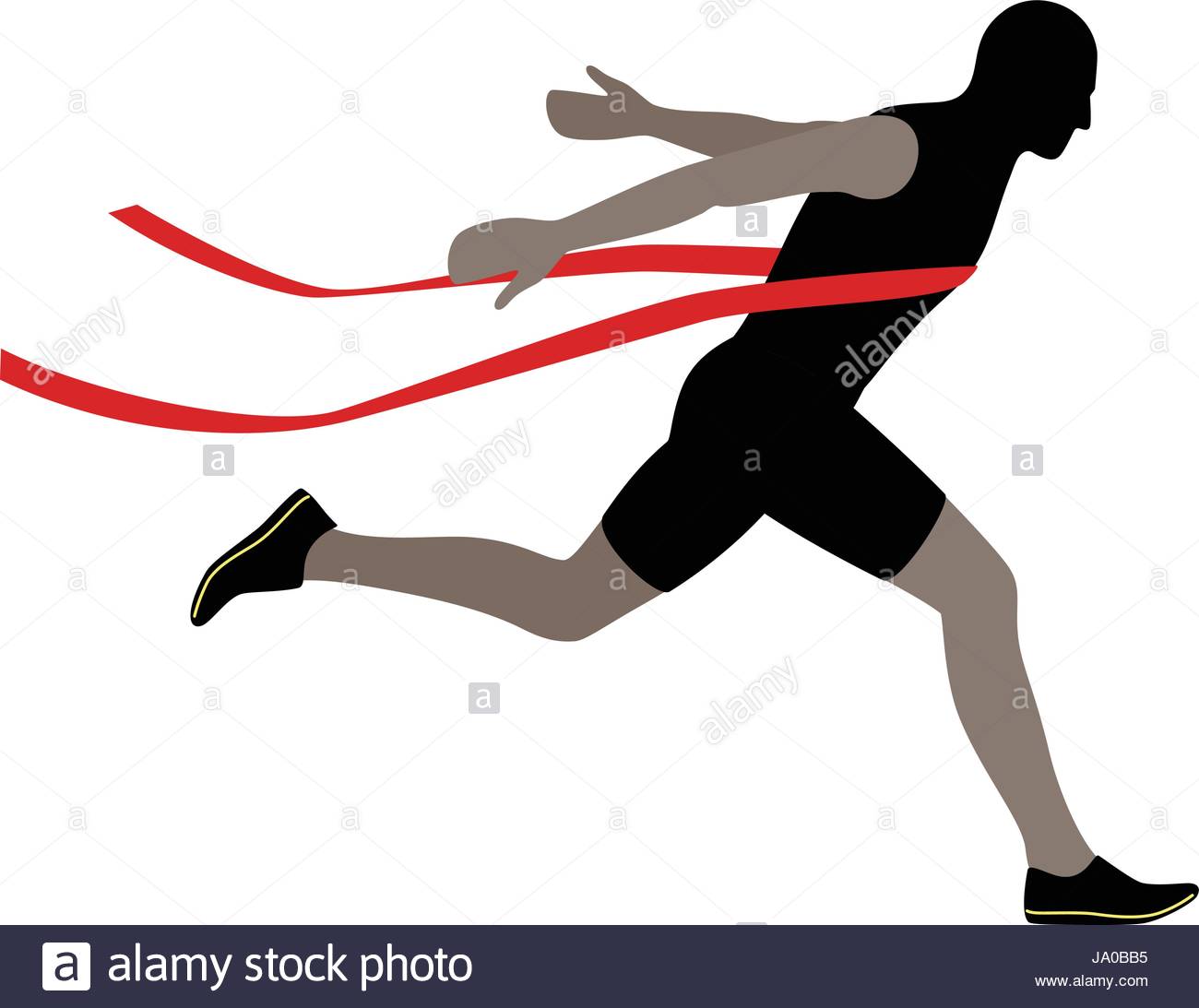 runner crossing the finish line; vector illustration Stock Vector Art ... runner crossing the finish line; vector illustration Stock Vector Art ...