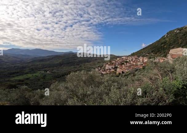 The landscape around Ottati, a small town in the province of Salerno ...