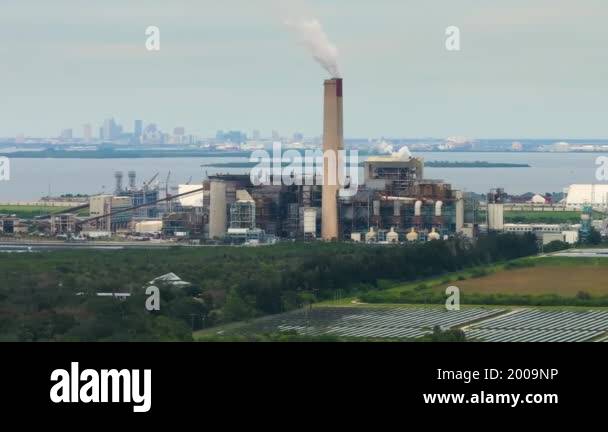 Aerial view of Big Bend Power Station in Apollo Beach near Tampa ...