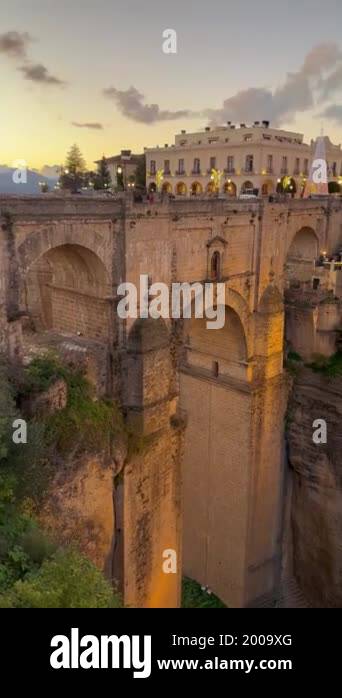 the beautiful town of ronda on the ronda river in ronda in spain Stock ...