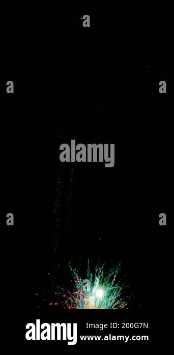 4K. loop seamless of real fireworks background golden shining fireworks ...