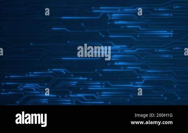 Futuristic circuit board animation. electronic Data Flow circuit board ...