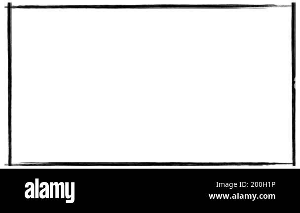 Outline Art, Animation frame border for square screen Hand drawn ...