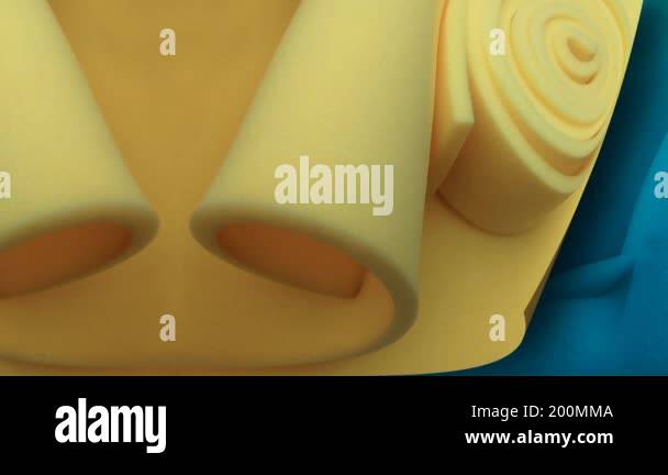a collection of rolls of sponge foam material in colorful variations ...