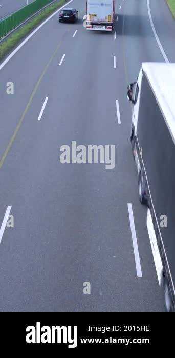 MOP Wysoka, Autobahn A4, Poland - 18 September 2023: Trucks and cars ...