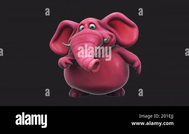 pink elephant cartoon character talking - 3D animation Stock Video ...