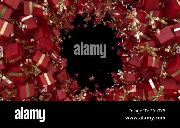 Red Animated Gift box transition red gold from from edges in from edges ...