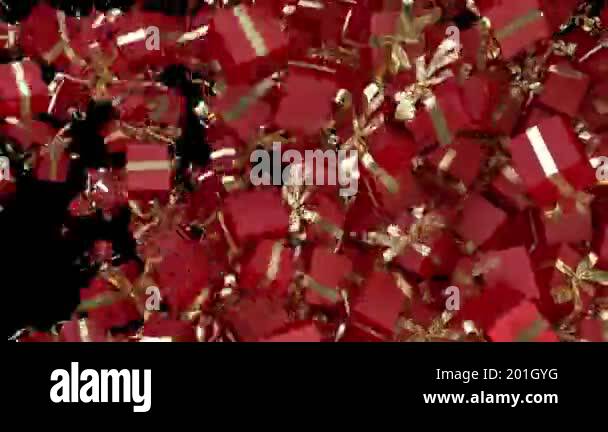 Red Animated Gift box transition red gold from side to up Stock Video ...