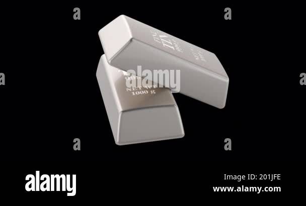 Tin ingots rotation animation, seamlessly loopable. 3D rendering ...