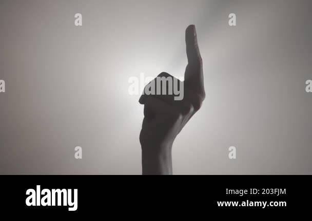 Hand gestures and signs. Hand silhouette showing gesture counting ...