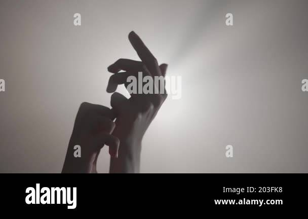 Hand gestures and signs. Hands silhouette showing gesture counting ...