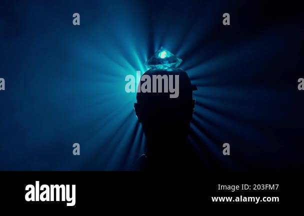 Hand gestures and signs. Man silhouette in darkness, person dancing ...