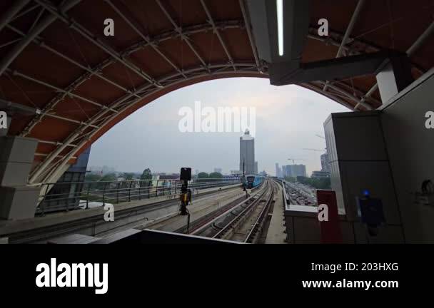 Light Rail Transit or LRT or rail transport system in Indonesia, modern ...