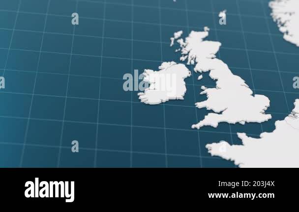 Highlight with blue of Ireland 3d map with pointer pin surrounded with ...