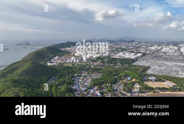 An aerial view on Sriracha Refinery, Changwat Chonburi, Thailand ...