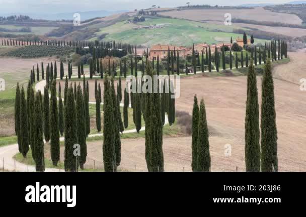 Tuscany, Italy - November 24, 2024: View overlooking Agriturismo ...