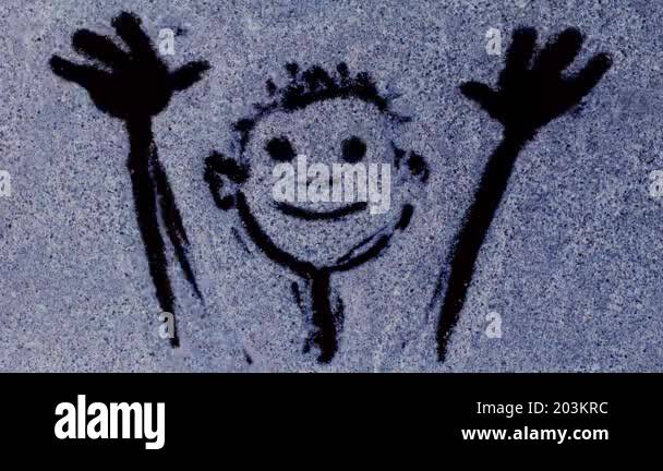 sand animated character over black screen Stock Video Footage - Alamy