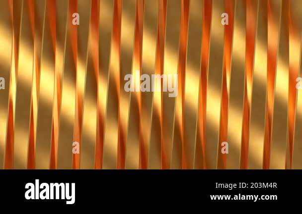 Beautiful Shiny Solid Golden Twisty Metal Beams Rotating Reflections ...