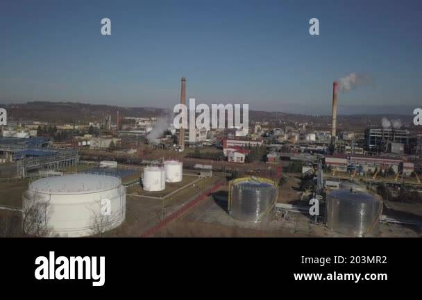 Europe. Clean of an oil refinery. View from the height of the bird's ...