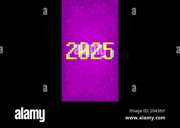 2025 pixelated number vertical animation with geometric graphic ...