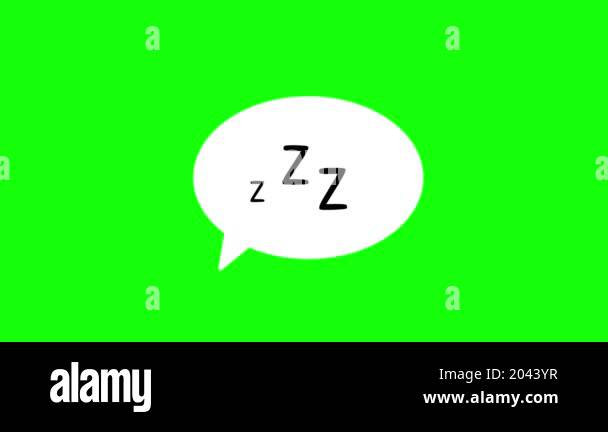 zzz animated sleep icon zzz baloon chat dream sleep zzz green screen 4k ...