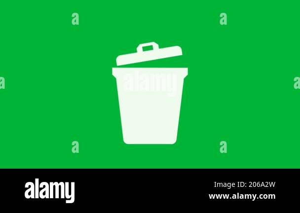 open and closed trash can animation with greenscreen background Stock ...