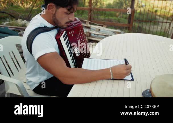 Man Playing Traditional Instrument In The Nature Stock Video Footage ...