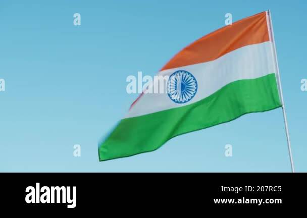Colors Of Indian Flag Up In The Sky Stock Video Footage - Alamy