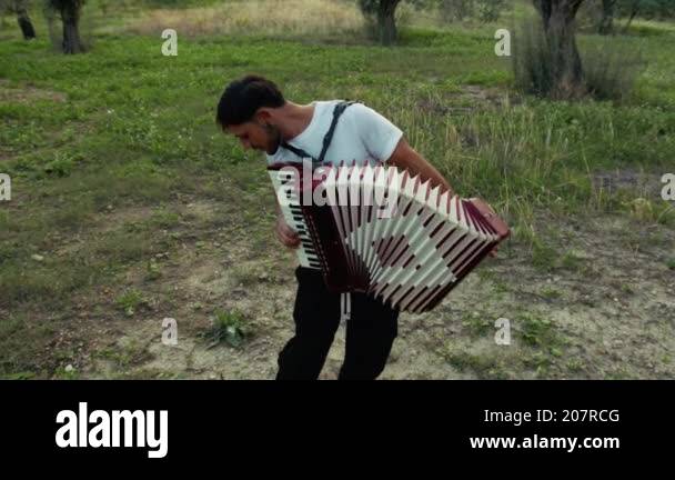 Man Playing Traditional Instrument In The Nature Stock Video Footage ...