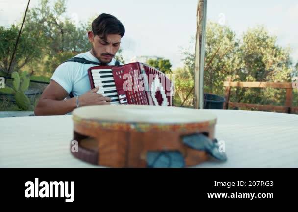 Man Playing Traditional Instrument In The Nature Stock Video Footage ...
