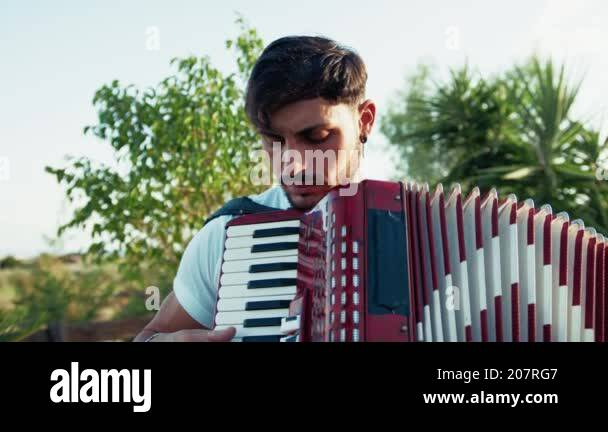 Man Playing Traditional Instrument In The Nature Stock Video Footage ...