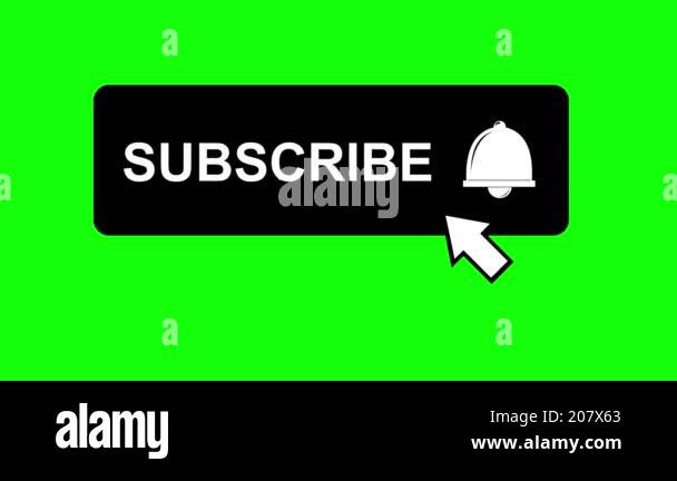 video animation black and white icon computer mouse cursor clicking on subscribe button digital ...