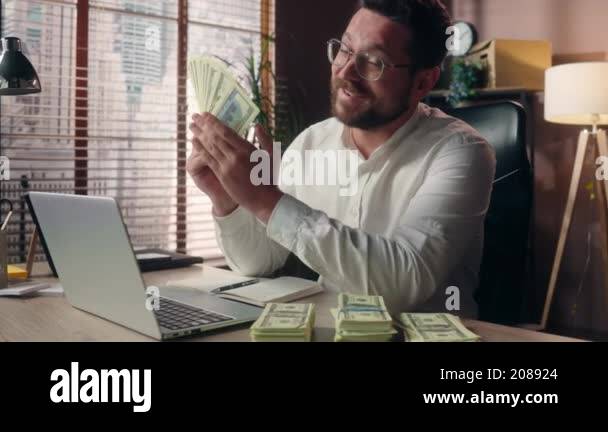 Carefree happy Caucasian salesman agent trader manager man businessman ...