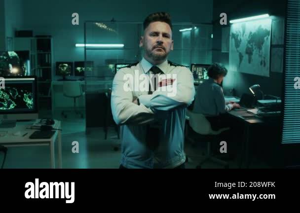 Medium portrait of frowning mature Caucasian male army lieutenant in ...