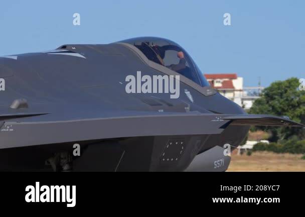Athens Greece September 3 2023: Single-engine stealth fighter jet ...