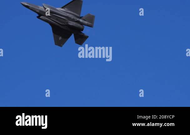 Athens Greece September 3 2023: F-35 fighter jet performs a high-speed ...