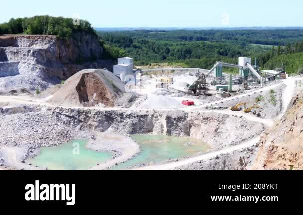 view from the top of an industrial construction site with a large ...