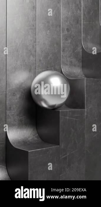3D sphere Falling From Stairs Stock Video Footage - Alamy