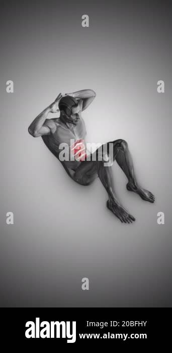 Crunches Workout Highlighting Abdominal Muscle Stock Video Footage - Alamy
