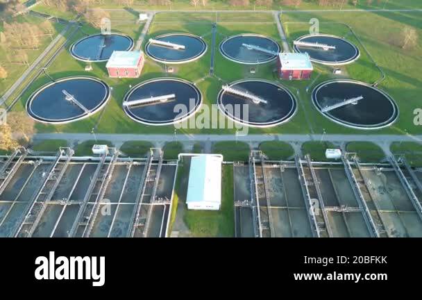 Environmental sewage processing and purification facility Stock Video ...