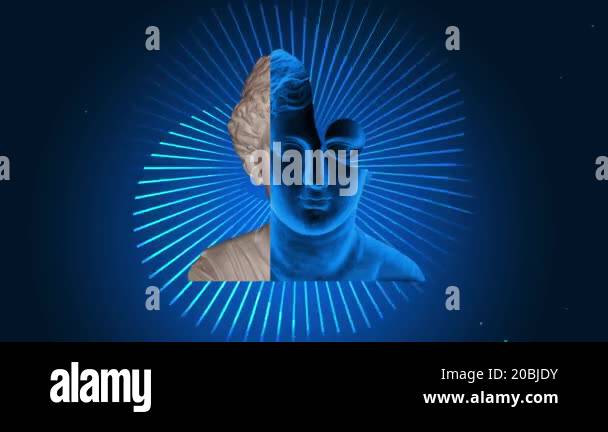 Abstract human antique statue and books. Creative idea symbol, art ...