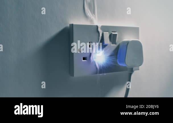 Water Leak Damages Plug Socket And Smoke Comes Out Stock Video Footage ...