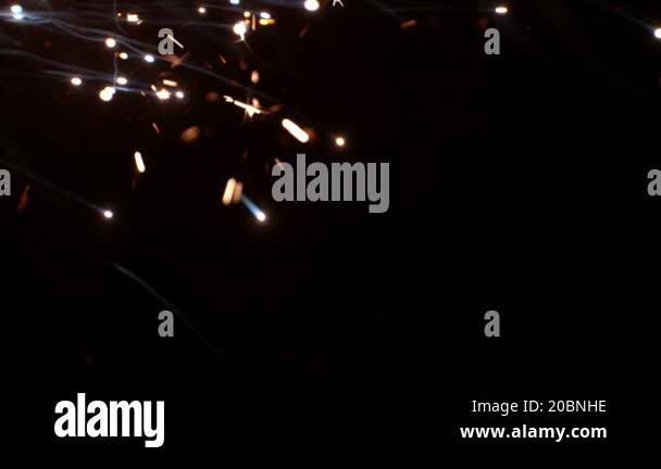 Super Slow Motion of Burning Sparklers Fireworks Isolated on Black ...