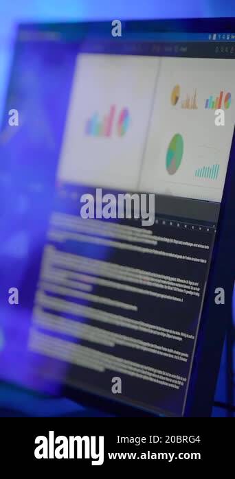 A highres monitor showing vibrant charts and detailed graphs for comprehensive data analysis and ...