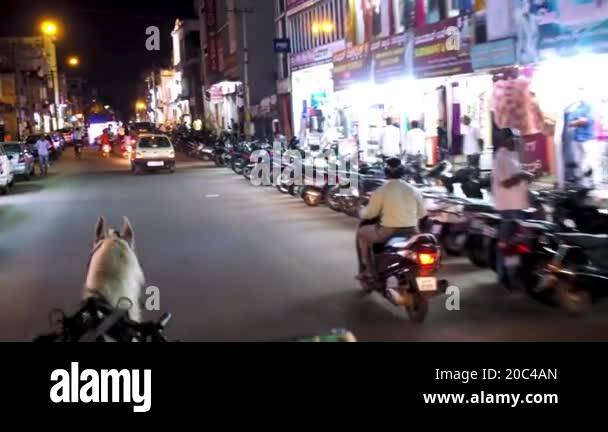 Mysore, Karnataka, India - September 20, 2024: Night carriage ride ...