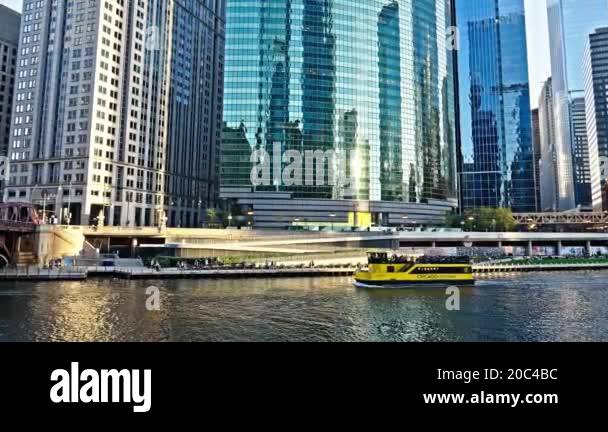 Chicago, USA - October 23, 2024: City boat tour. Chicago city travel ...