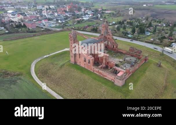 Castle Ruins in Radzy Chelminski, Poland Stock Video Footage - Alamy