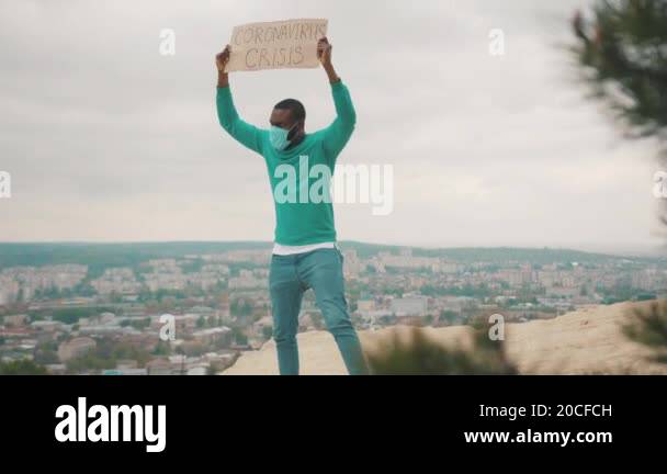 Hardworking afro-american activist fighting for jobs occupation showing ...